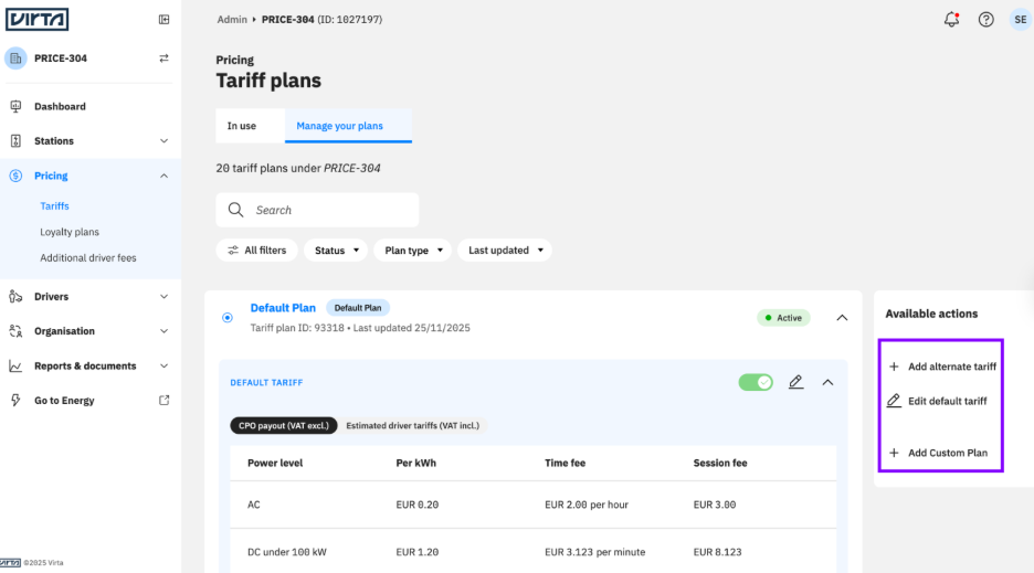 Custom Plan in Virta Hub: Take Full Control of Tariff Management – Virta